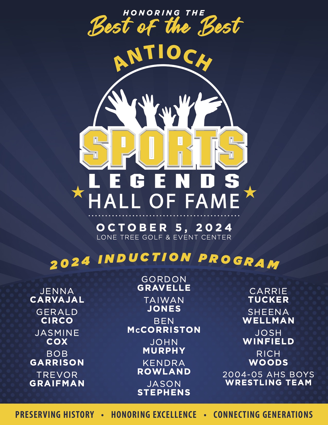 ANTIOCH SPORTS LEGENDS HALL OF FAME IS PROUD TO ANNOUNCE THE CLASS OF ...
